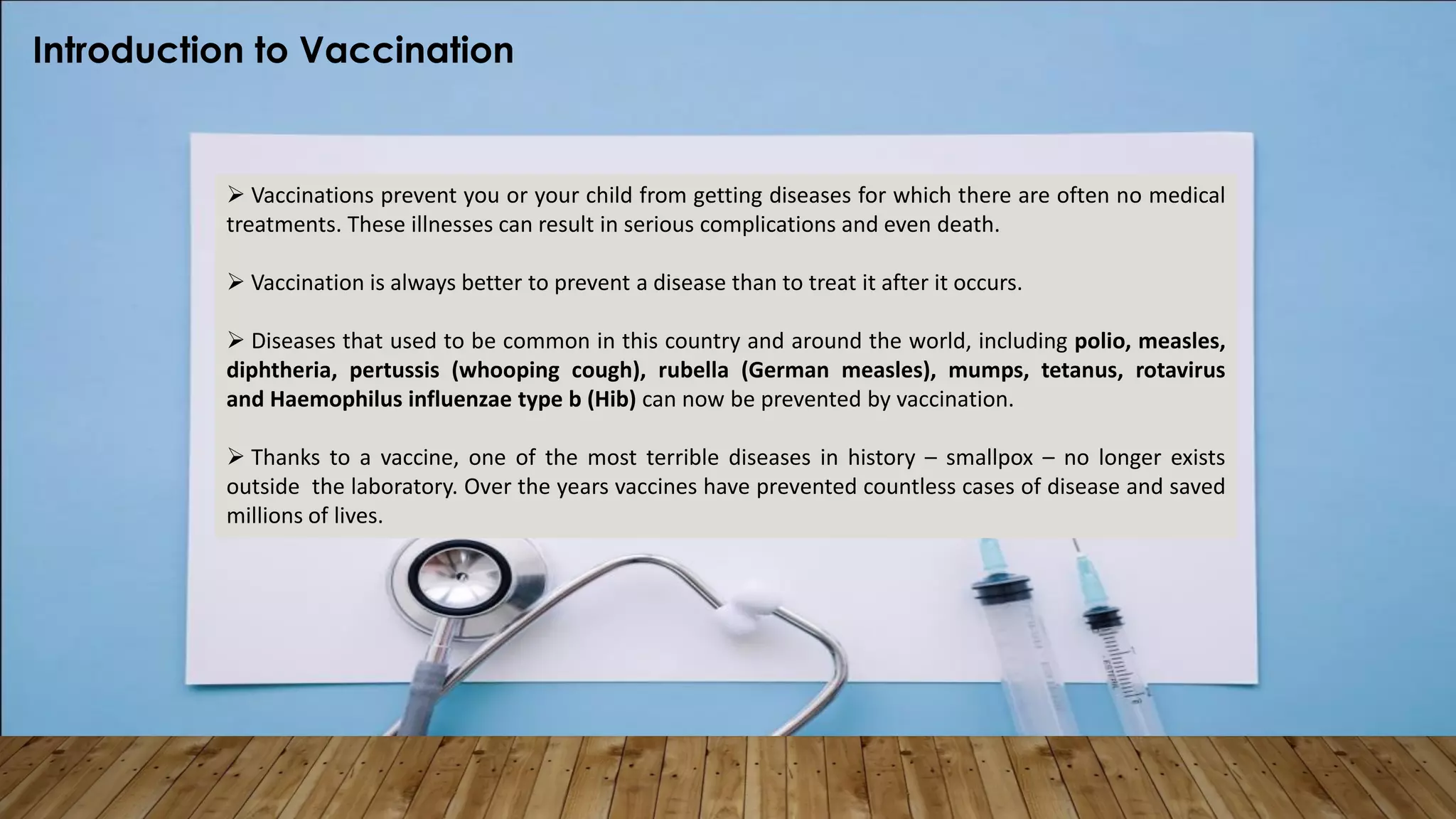 Importance of vaccination & immunization presentation | PDF