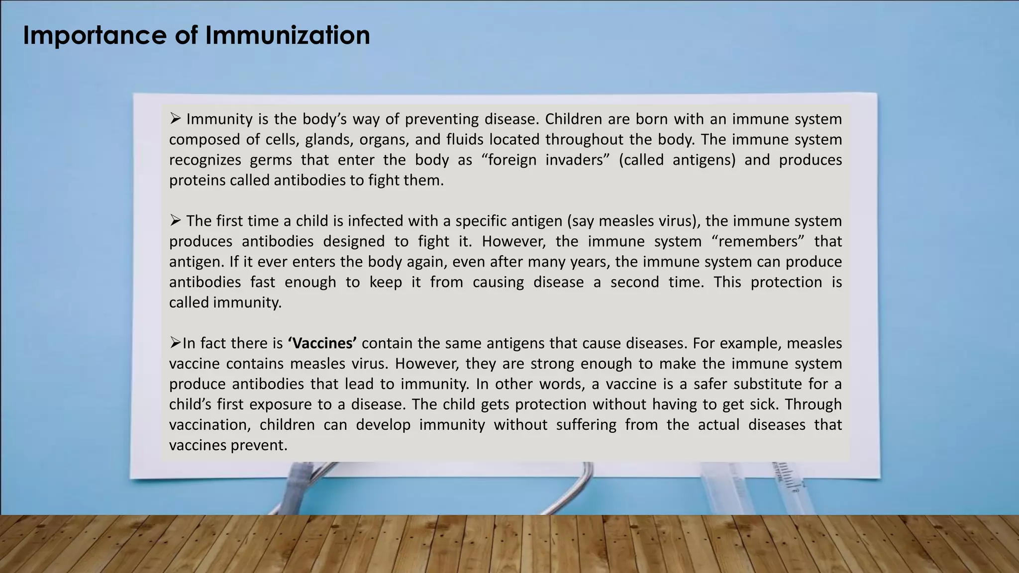 Importance of vaccination & immunization presentation | PDF