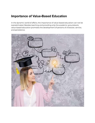 Importance of Value-Based Education- KHS | PDF | Education industry | Industries