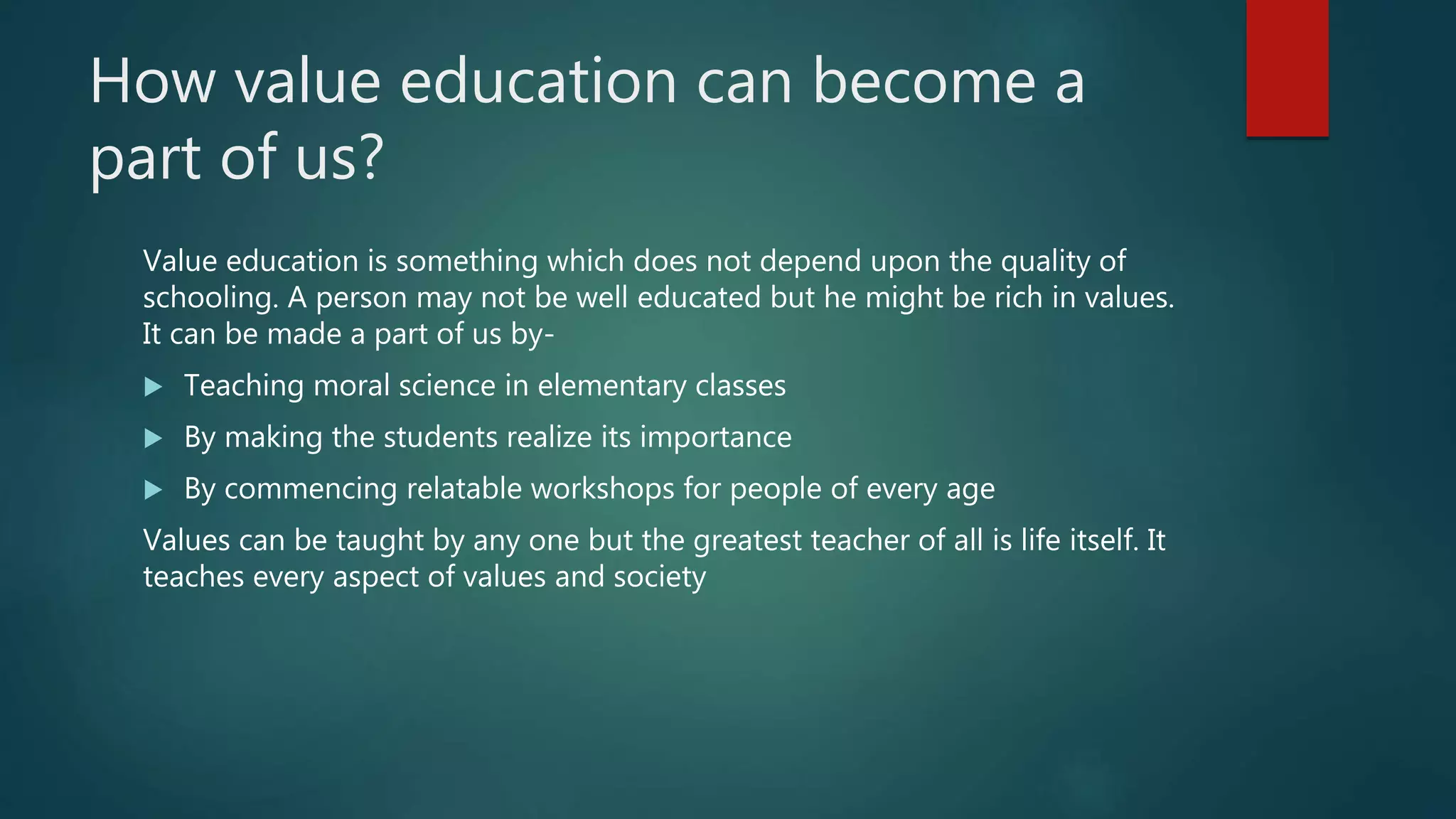 Importance of value education | PPTX