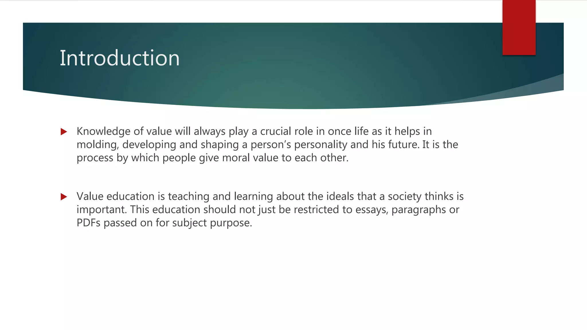 Importance of value education | PPTX