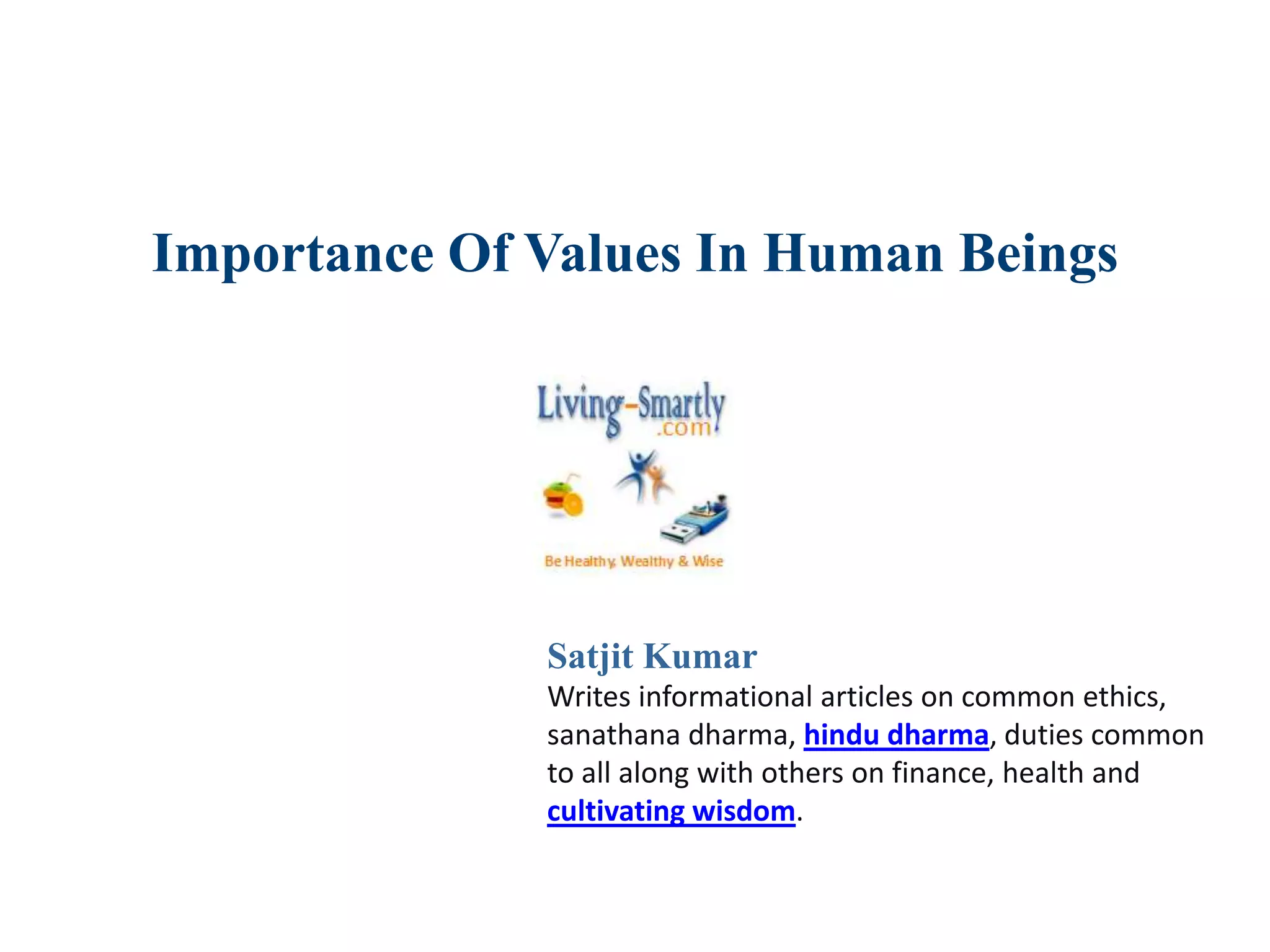 Importance Of Values In Human Beings | PPTX