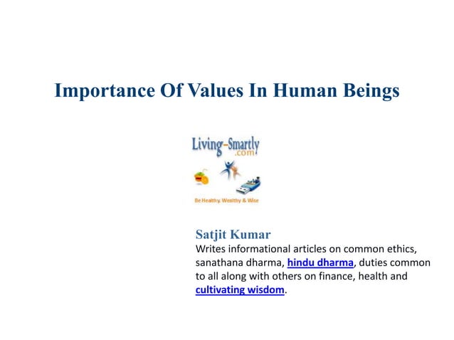 Importance Of Values In Human Beings | PPTX | Hinduism | Religion ...