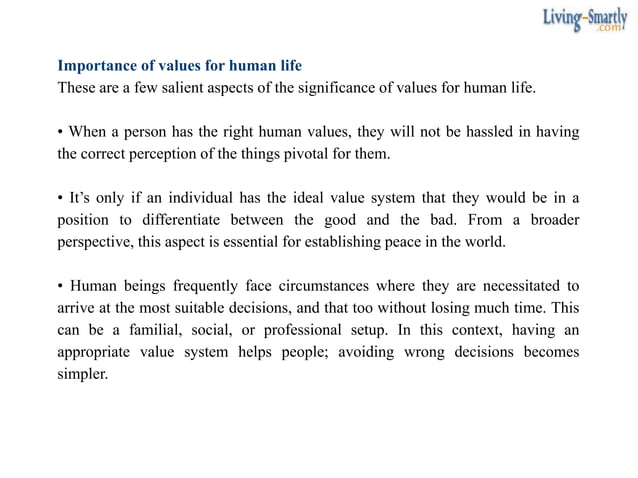 Importance Of Values In Human Beings | PPTX | Hinduism | Religion ...