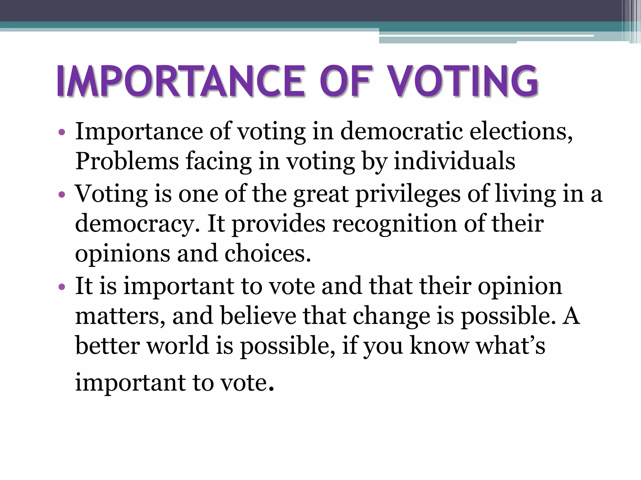 Importance of voting in India | PPTX