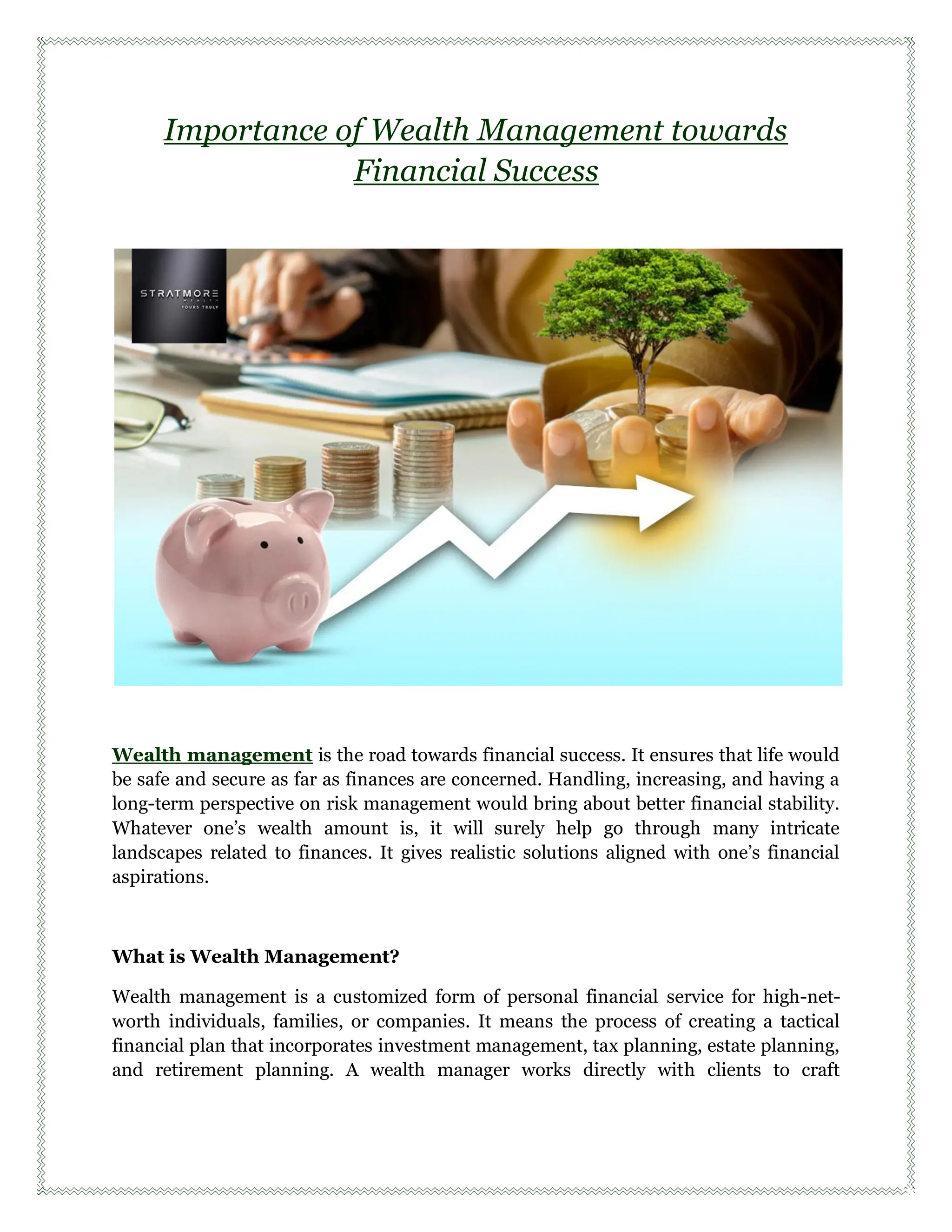 Importance of Wealth Management Towards Financial Success | PDF