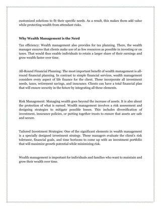 Importance of Wealth Management Towards Financial Success | PDF