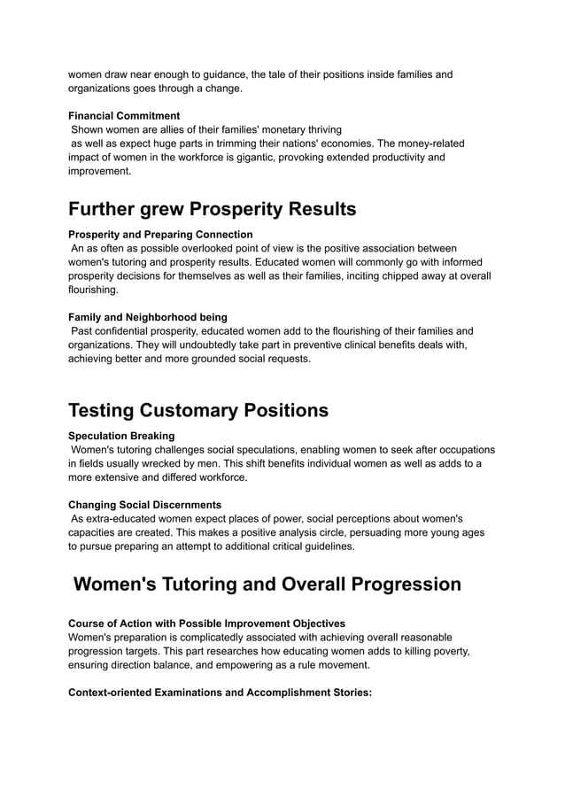 "Breaking Barriers: Transforming Lives through Women's Education" | PDF