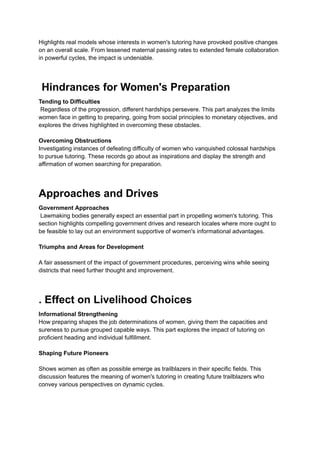 "Breaking Barriers: Transforming Lives through Women's Education" | PDF