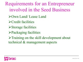 Importance of women entrepreneurship in small scale seed production for ...