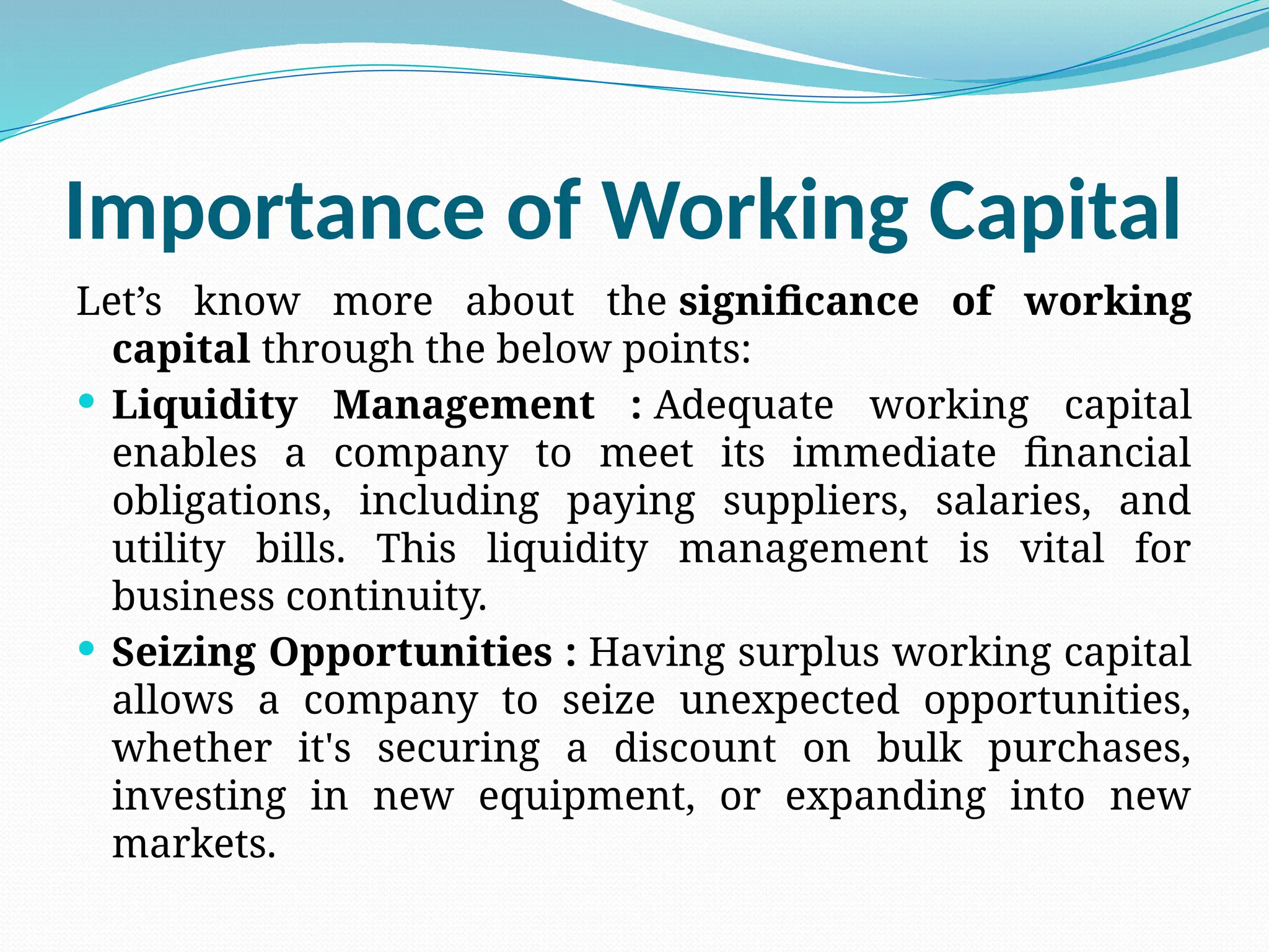 Importance of Working Capital.pptx - WCM | PPTX