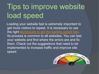 Importance of your webpage load speed | PPT