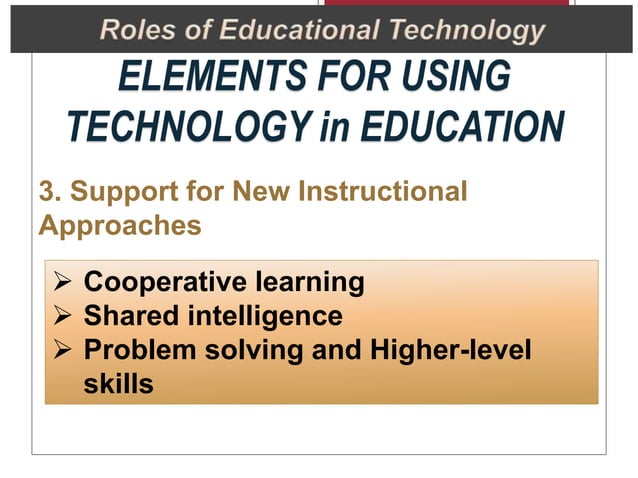 Importance & roles of educational technology ppt | PPTX | Education