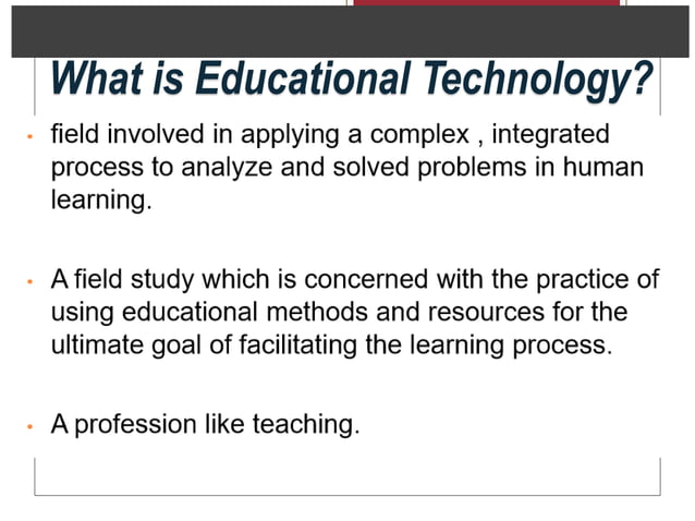 Importance & roles of educational technology ppt | PPTX | Education