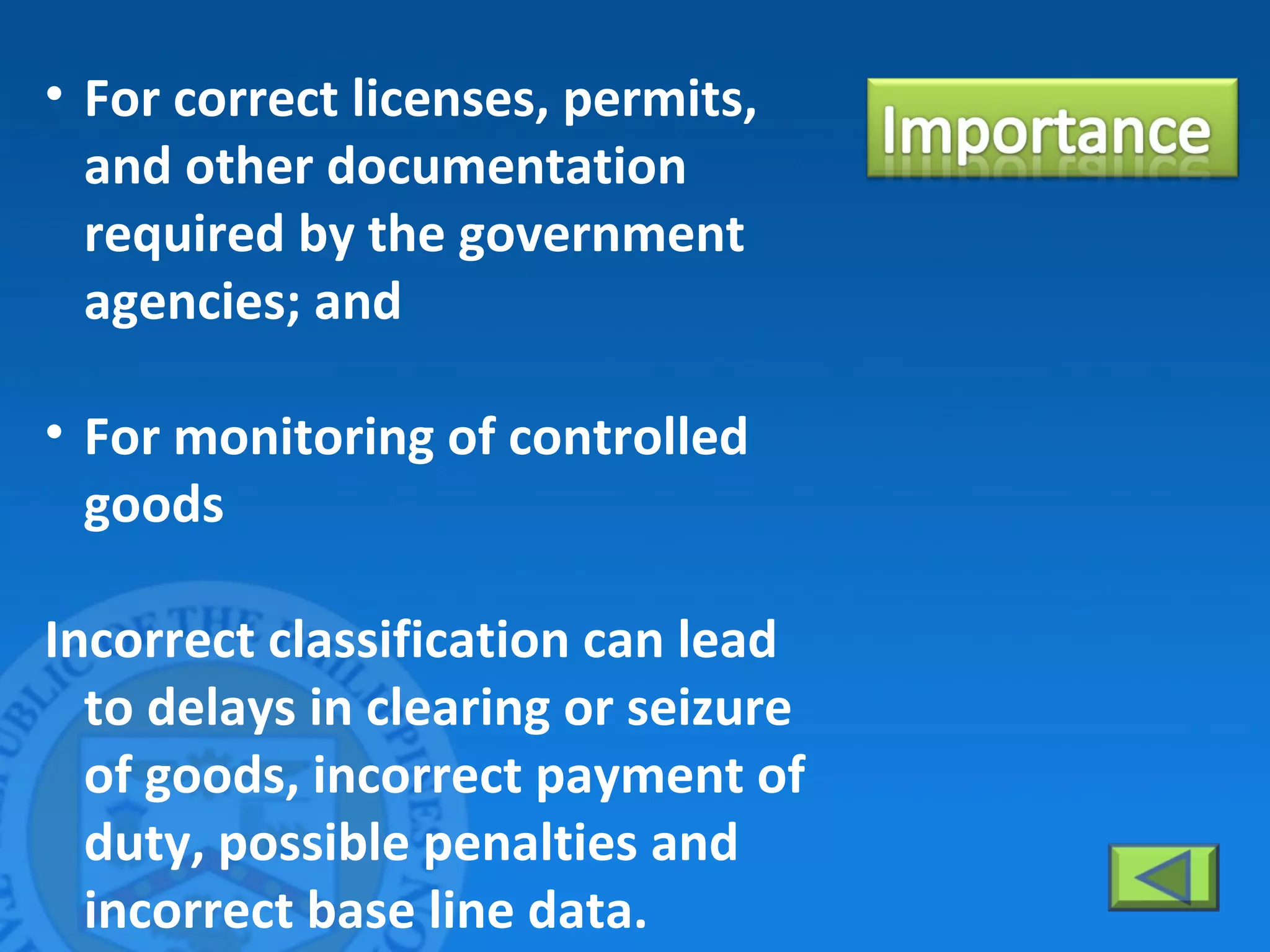 Importance tariff classification | PPT | Business and Finance