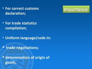 Importance tariff classification | PPT