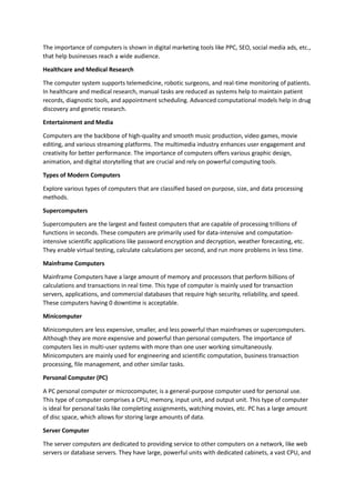 Importance, Types, History, and Evolution of Modern Computers.pdf