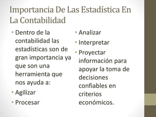 Importancia de-las-estadisticas-en-la-contabilidad | PDF
