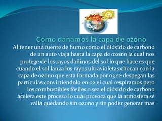 Importancia de la capa de ozono | PPTX