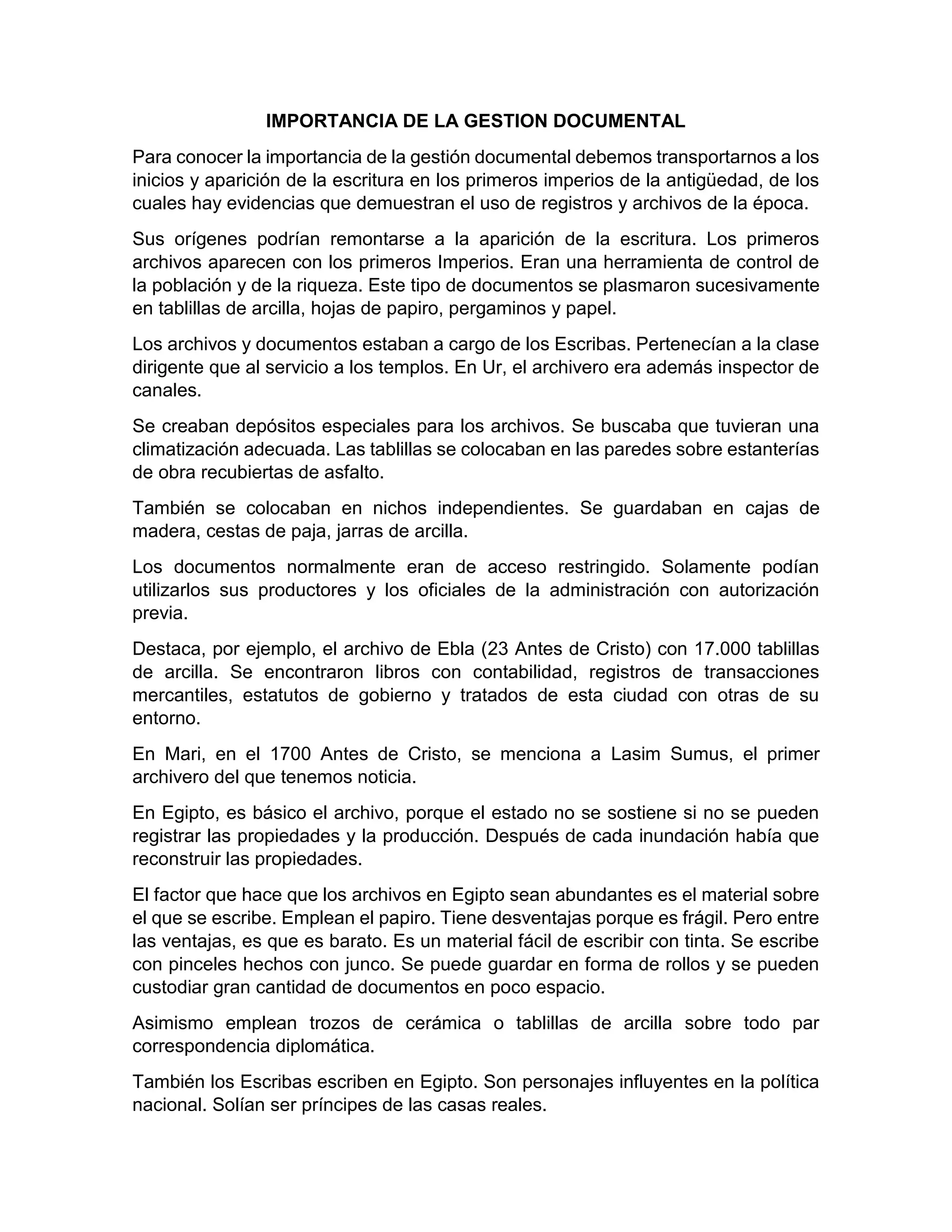 Importancia de la gestion documental | PDF
