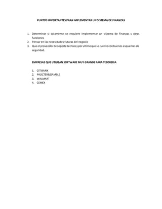 Importancia de la informatica en el medio de finanzas | DOCX