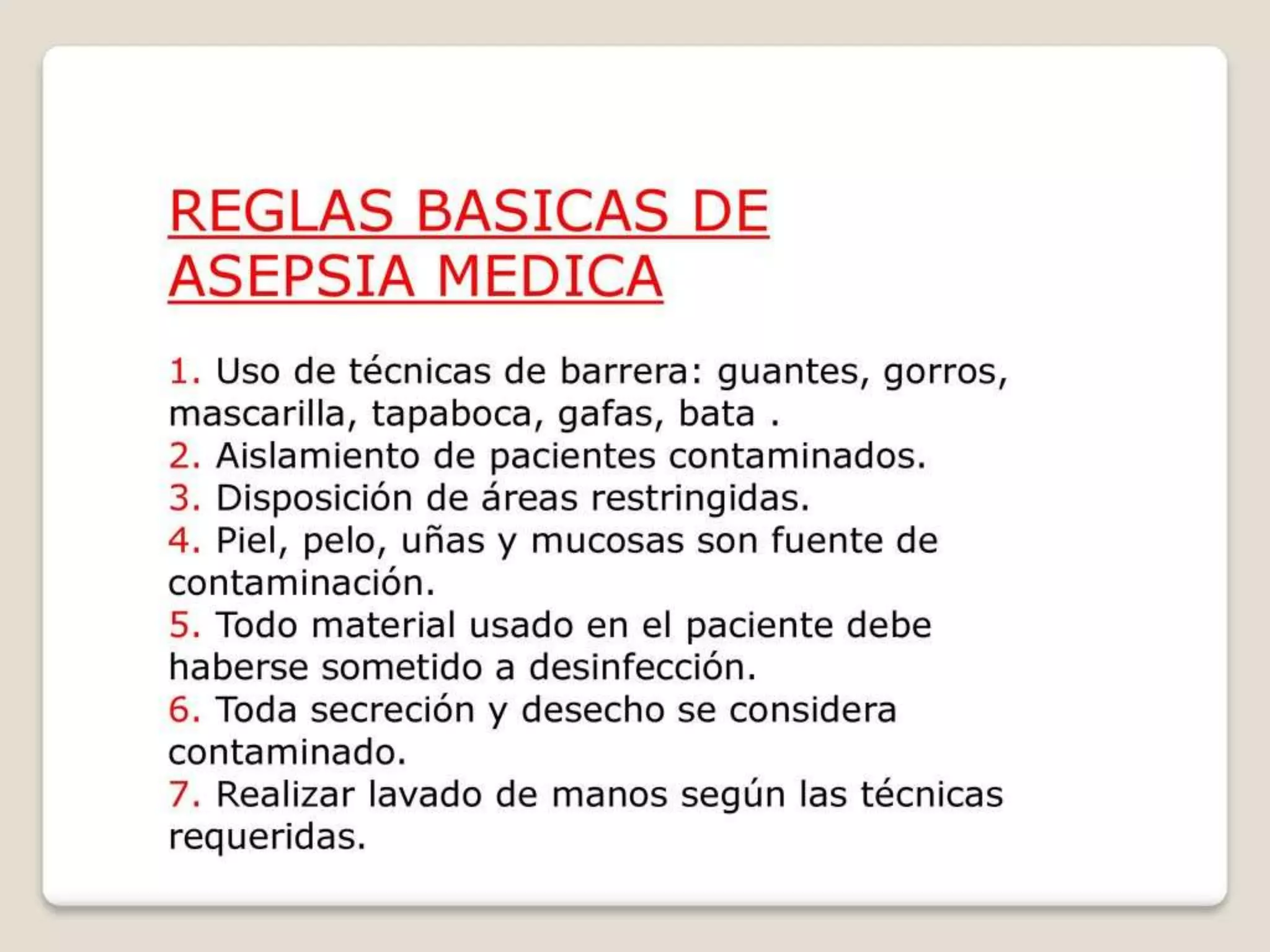 Importancia de las medidas de asepsia y antisepsia | PPTX