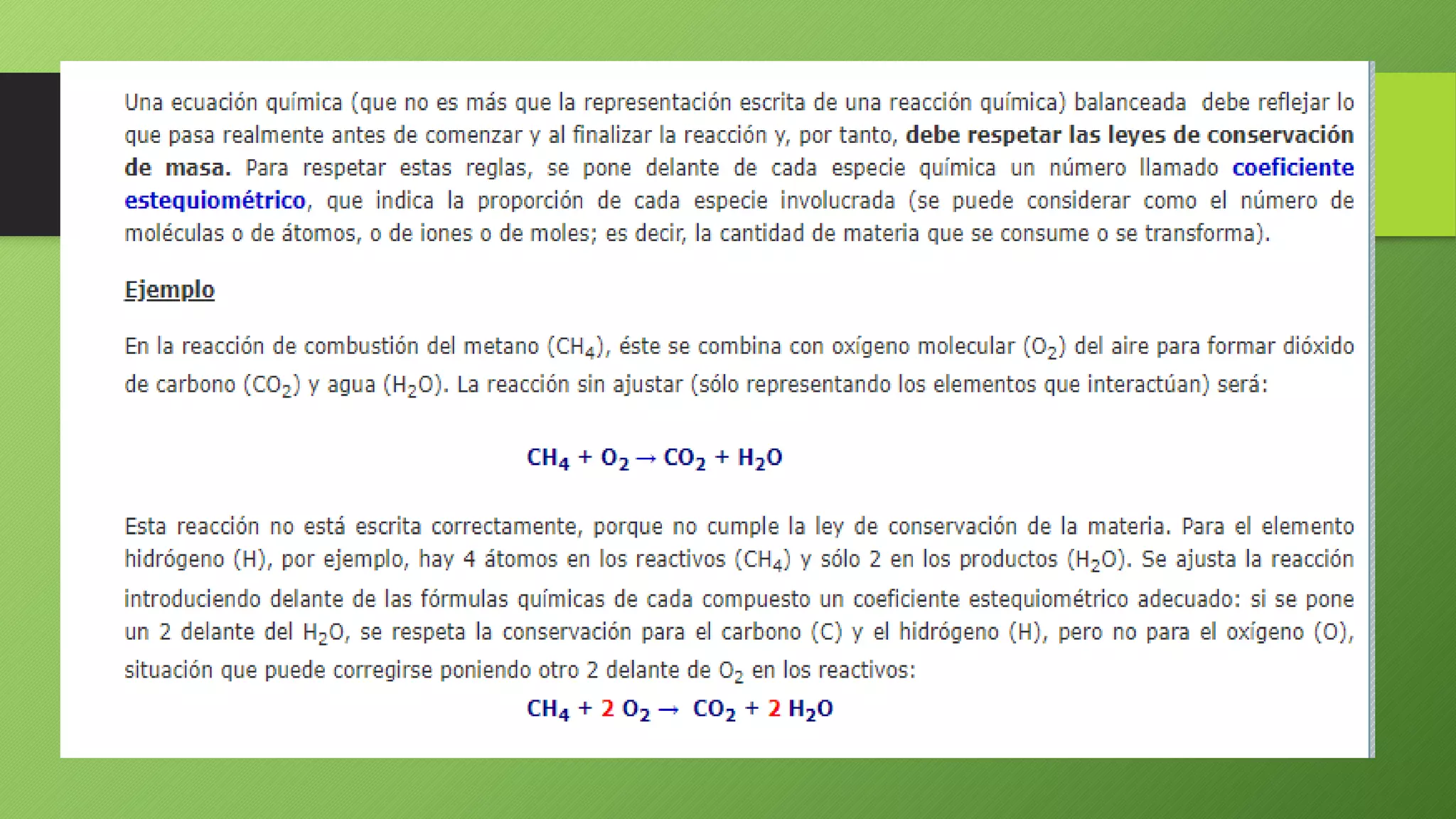 Importancia del balanceo quimico | PPTX