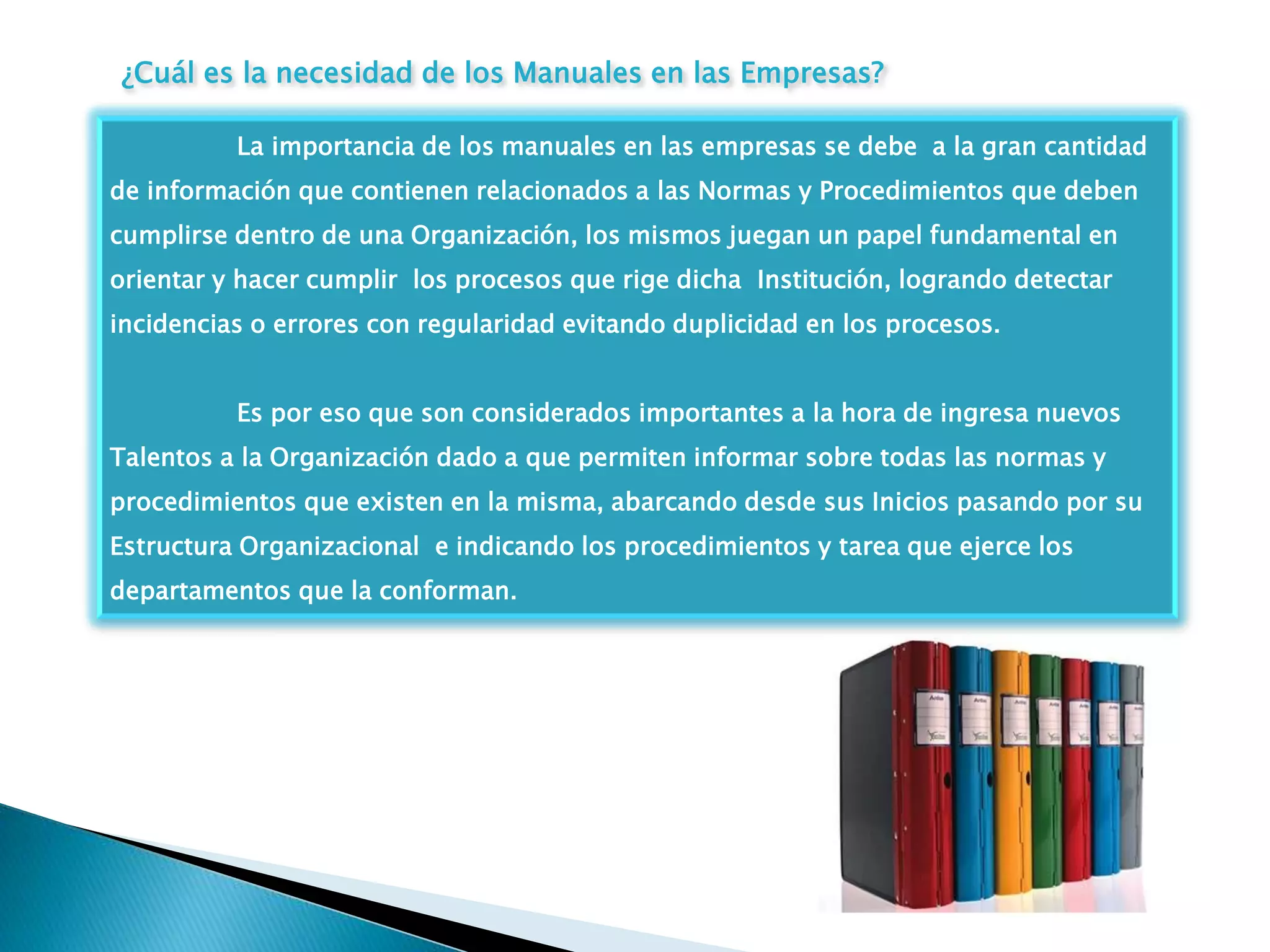 Importancia de los Manuales en las Empresas | PPTX