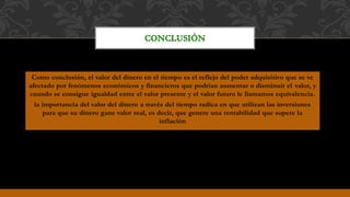 IMPORTANCIA DINERO VALOR EN EL TIEMPO | PPTX