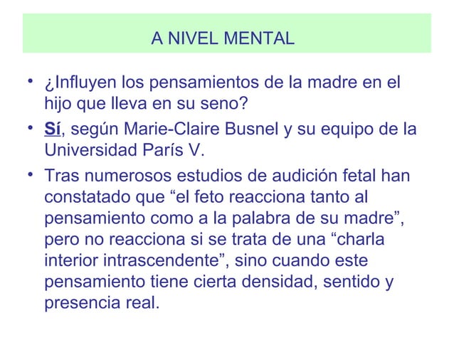 Importancia De La Vida Prenatal Para La Salud Física Y Psíquica Ppt