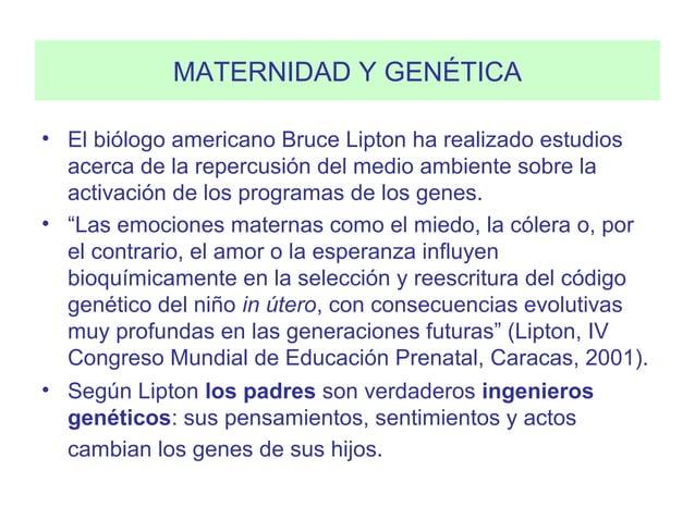 Importancia De La Vida Prenatal Para La Salud Física Y Psíquica Ppt