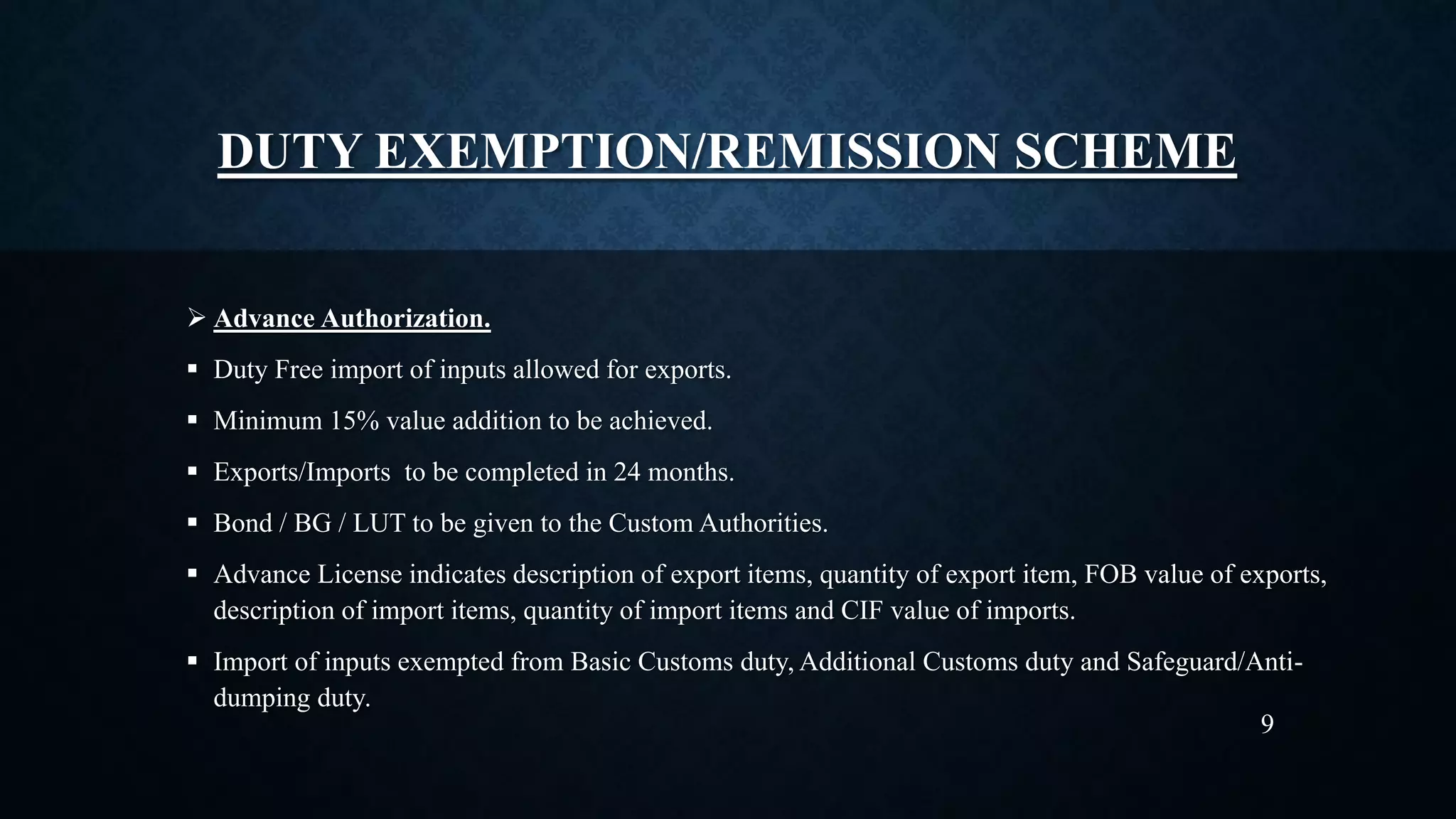 Import and Export Duty Benefit schemes and Availing procedures.pptx