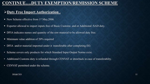 Import and Export Duty Benefit schemes and Availing procedures.pptx ...