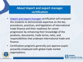 Import and export manager-What are the duties of export/import manager ...