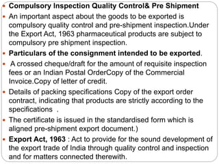 Import and export of drugs in india | PPTX