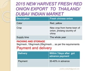 Import and export of onions | PPTX | Agriculture | Industries