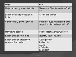 Import and export of onions | PPTX | Agriculture | Industries