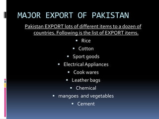 Import and export of pakistan | PPTX