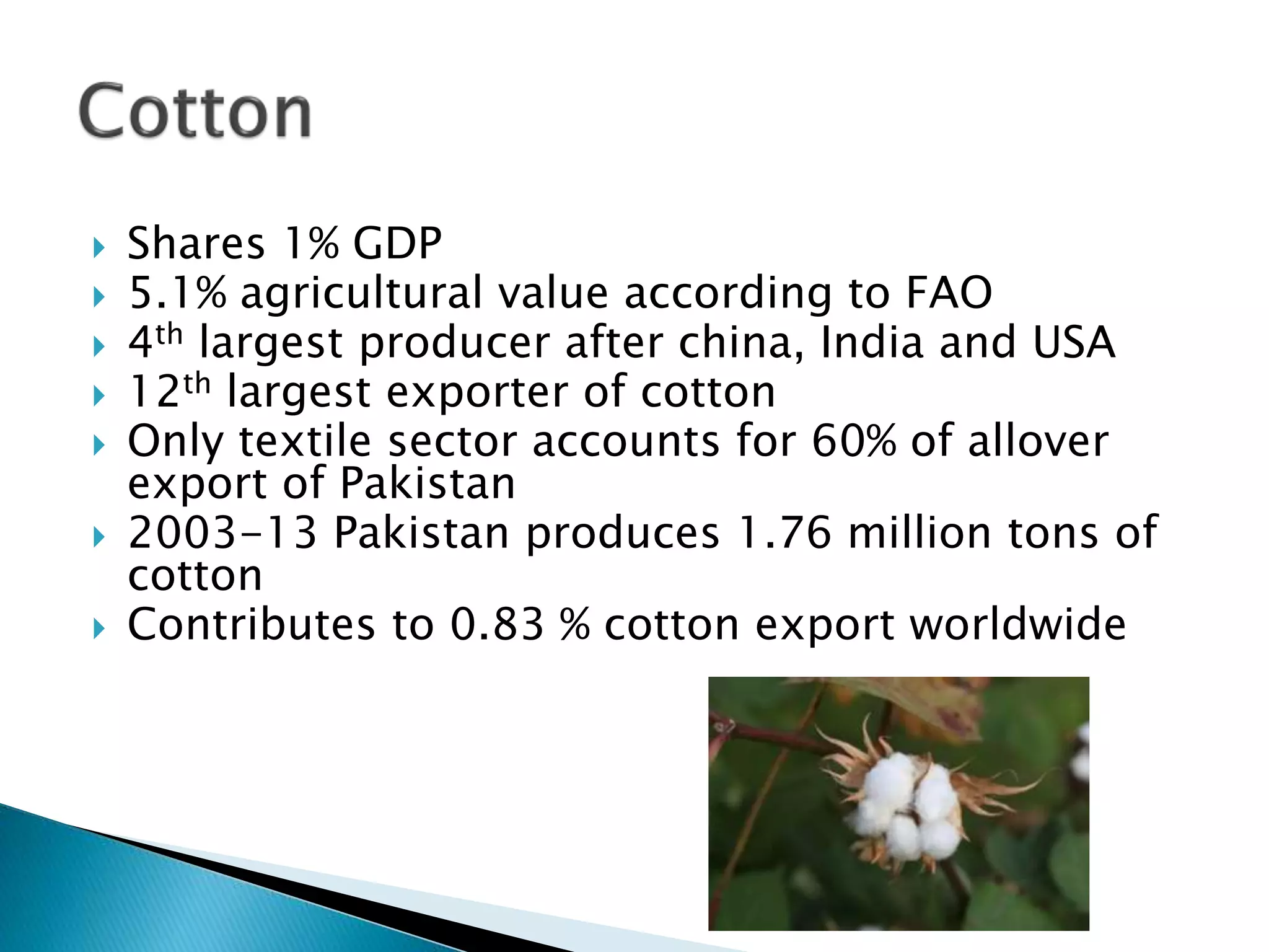 Major agricultural import and export of pakistan | PPTX