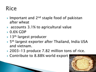 Major agricultural import and export of pakistan | PPTX