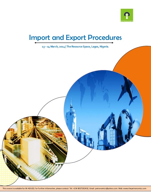 Import and Export Procedures, Lagos (march)