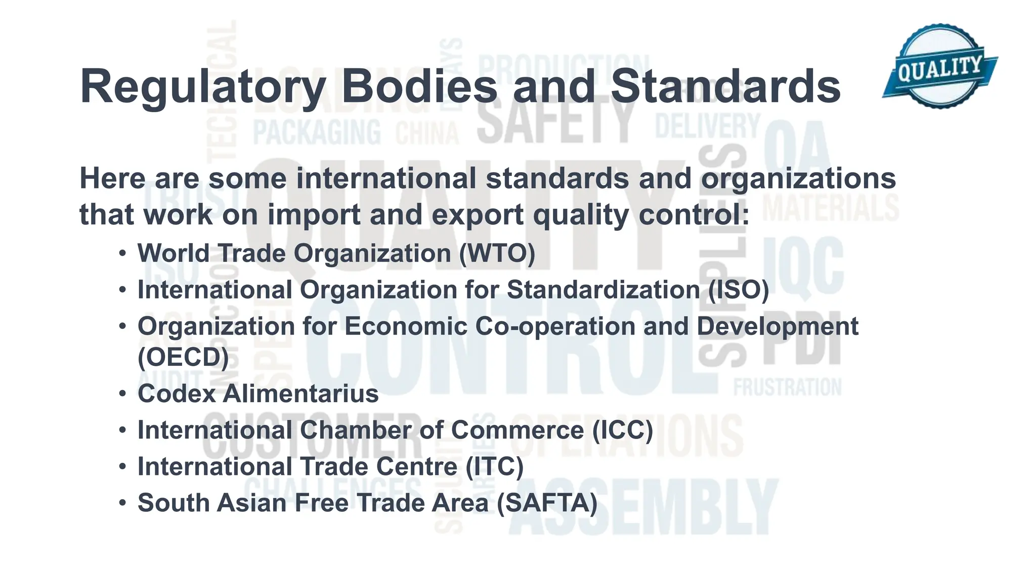 Import and Export Quality Control | PPSX