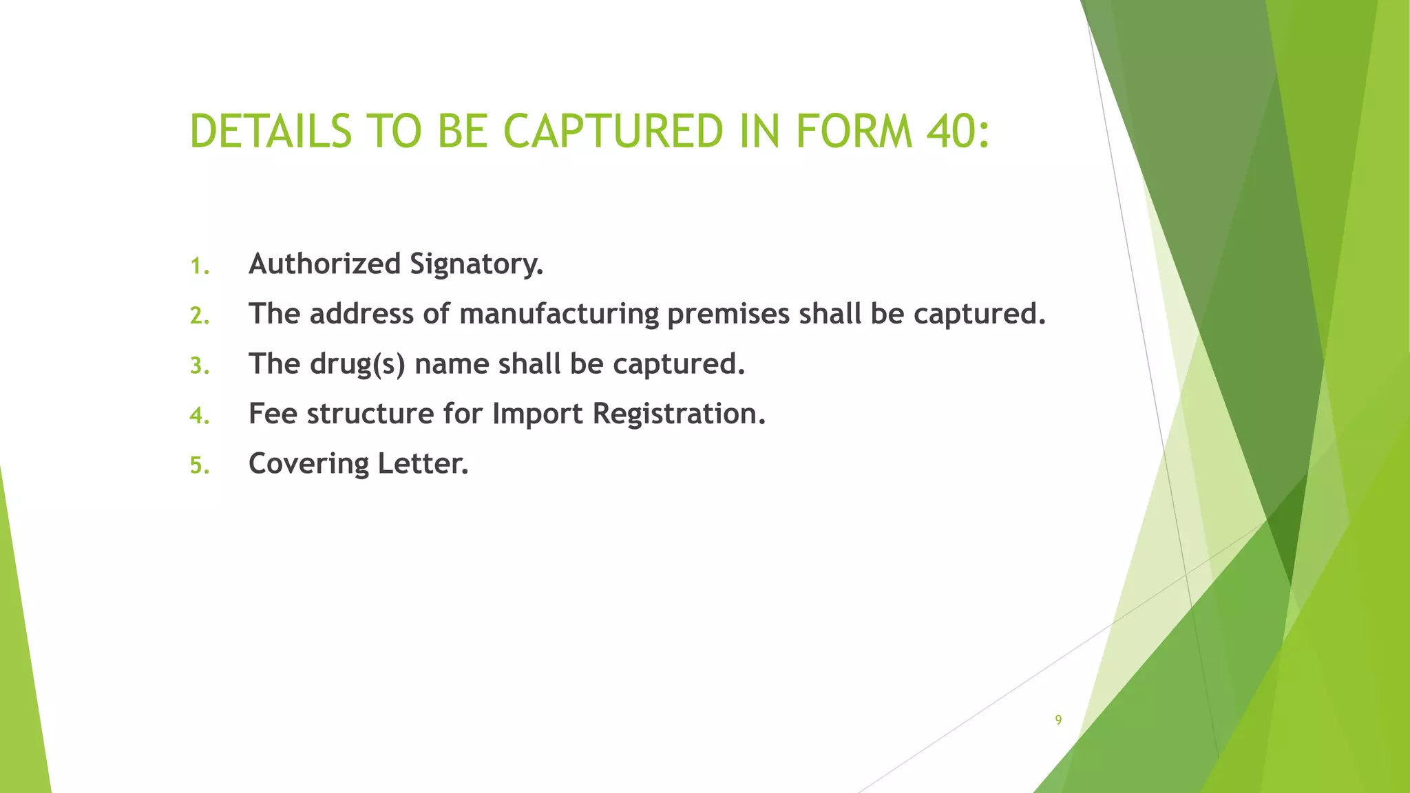 Import and registration of drugs | PPTX