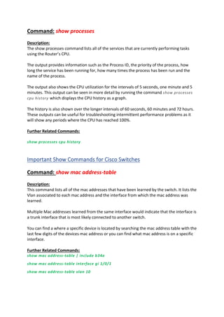 Important cisco-chow-commands | PDF