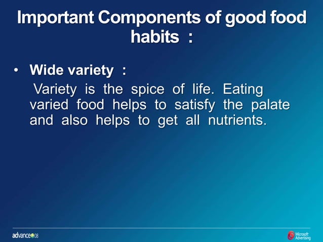 Important Components Of Good Food Habits-2 | PPT