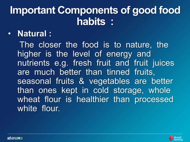Important Components Of Good Food Habits-2 | PPT