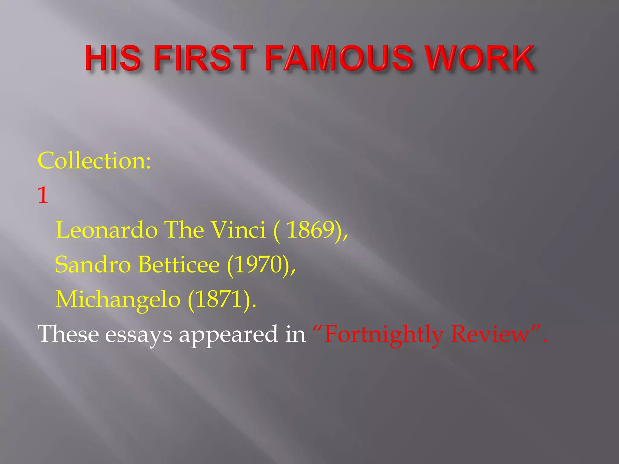 Important discussion-on-works-of-walter-pater | PPT