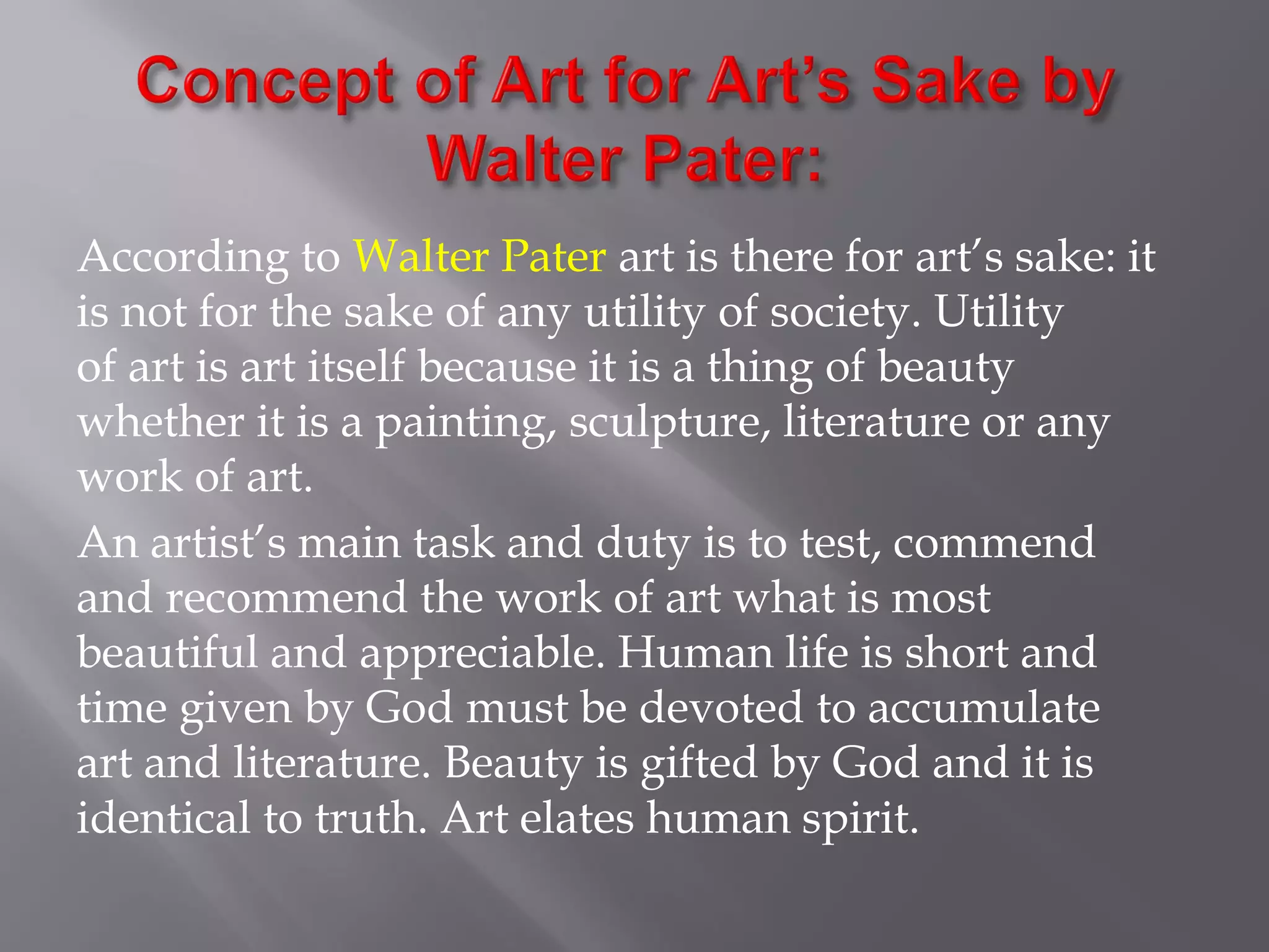 Important discussion-on-works-of-walter-pater | PPT