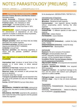 Parasites introduction for awareness to human | PDF