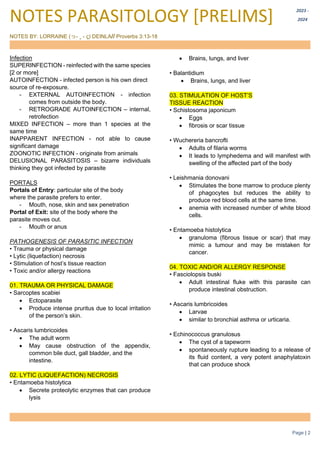 Parasites introduction for awareness to human | PDF
